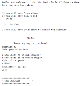 Blog | Who Wants To Be A Millionaire? A MATLAB Game